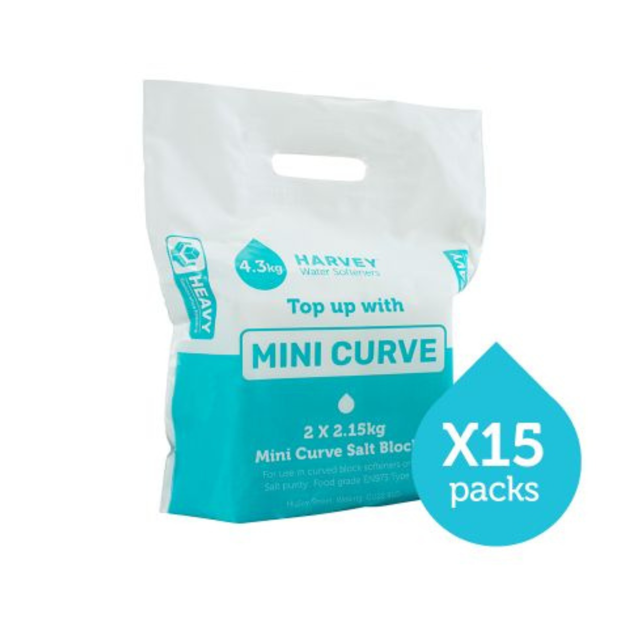 Harvey Mini Curve Salt Blocks 15 packs | Water Softener Salt – Water ...